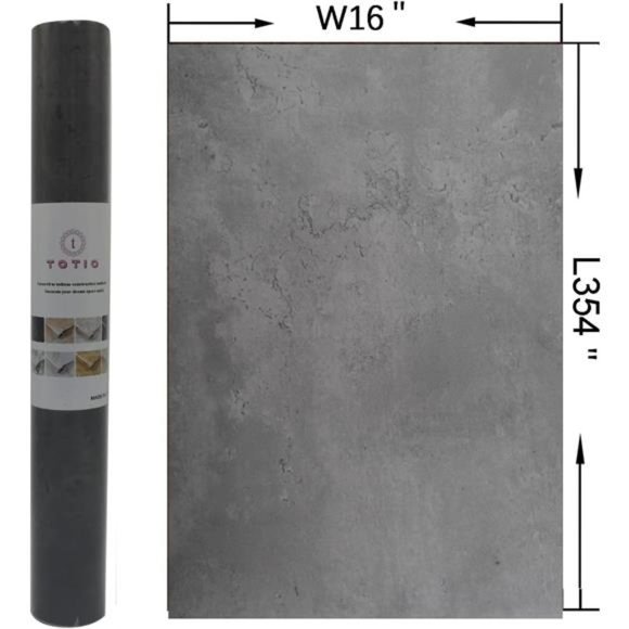 Wall Decor | 6x354 Inch Matte Dark Grey Cement Contact Paper Peel Stick ...